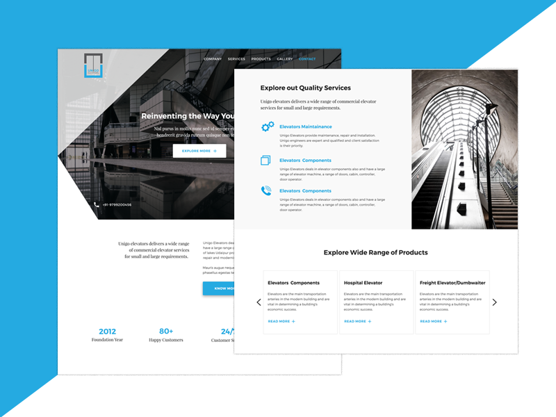 UI Design - Unigo Elevators by Bharat Dangi on Dribbble