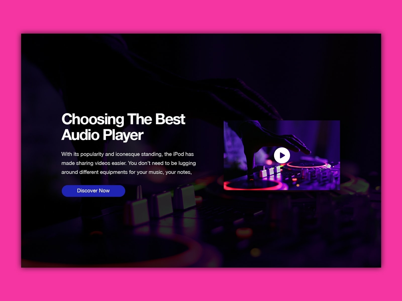 Audio Player Website Banner by Dharmesh Adiyecha on Dribbble