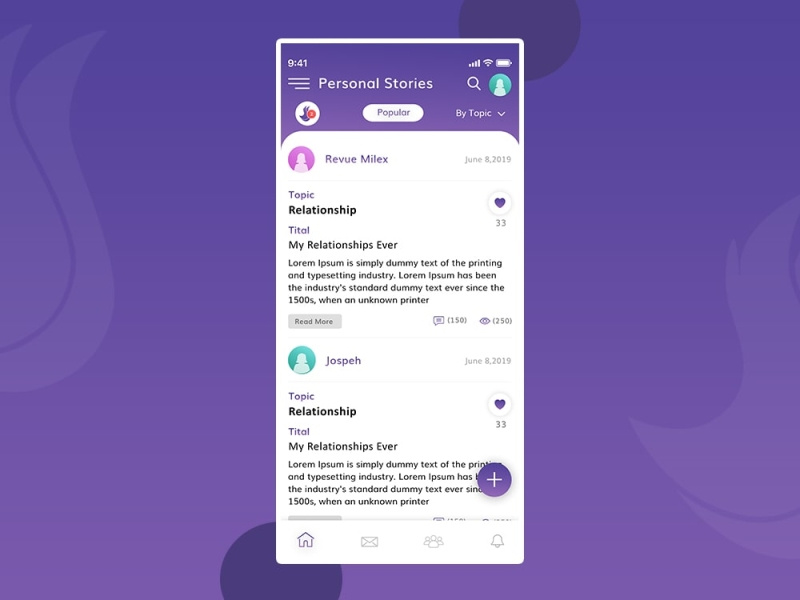 Story Application UI by Dharmesh Adiyecha on Dribbble