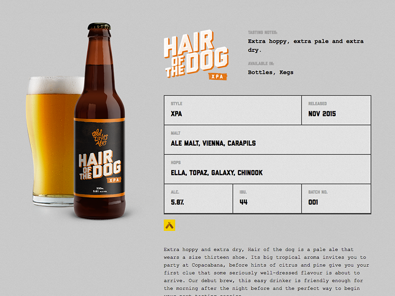 Beer detail page by Nathan Keatch on Dribbble