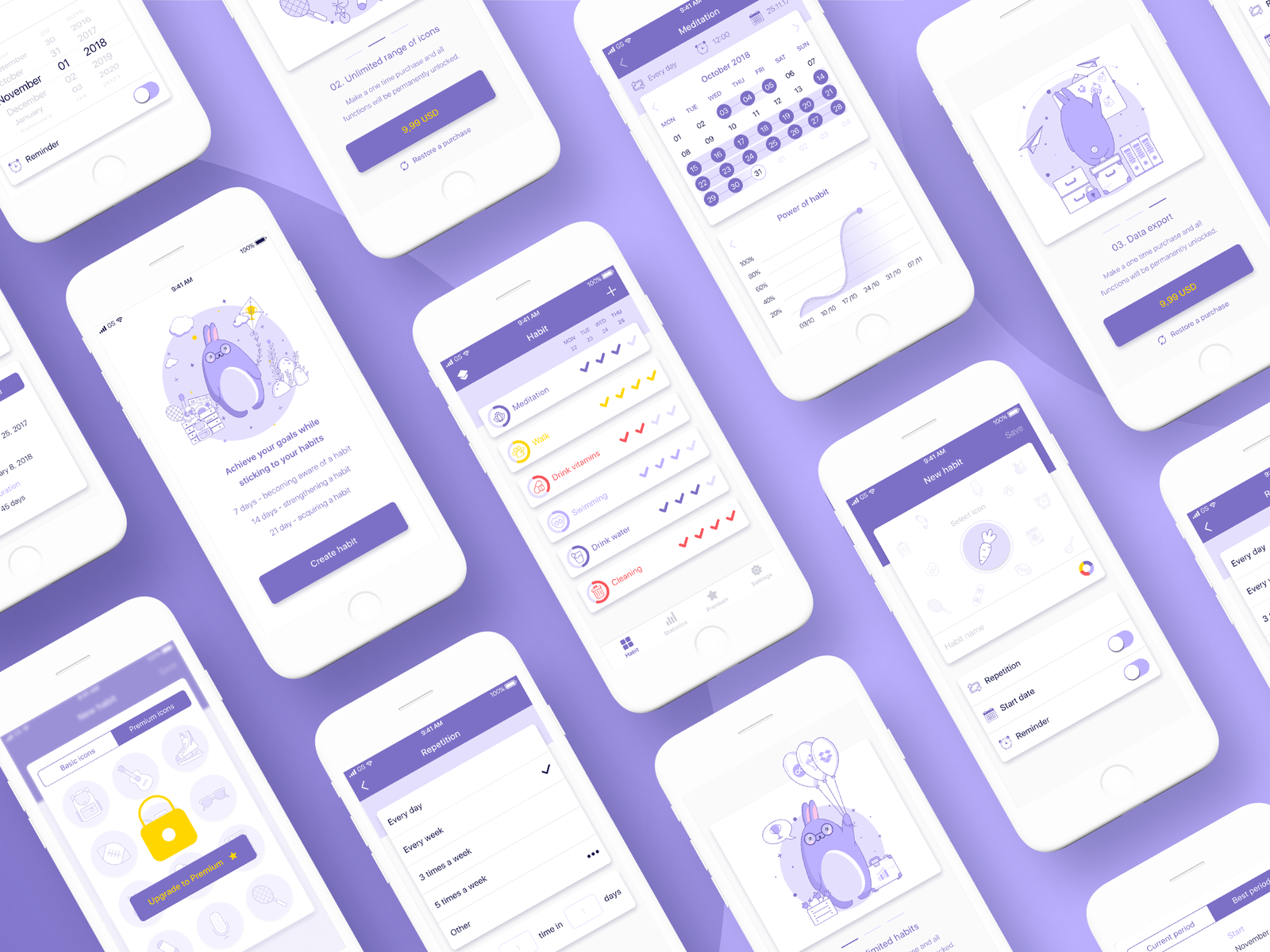 Habitiny Mobile App by Halyna Voloshanenko on Dribbble