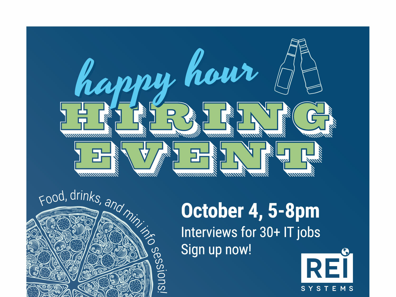 Advertisement - Happy Hour Hiring Event by Hannah Schick on Dribbble