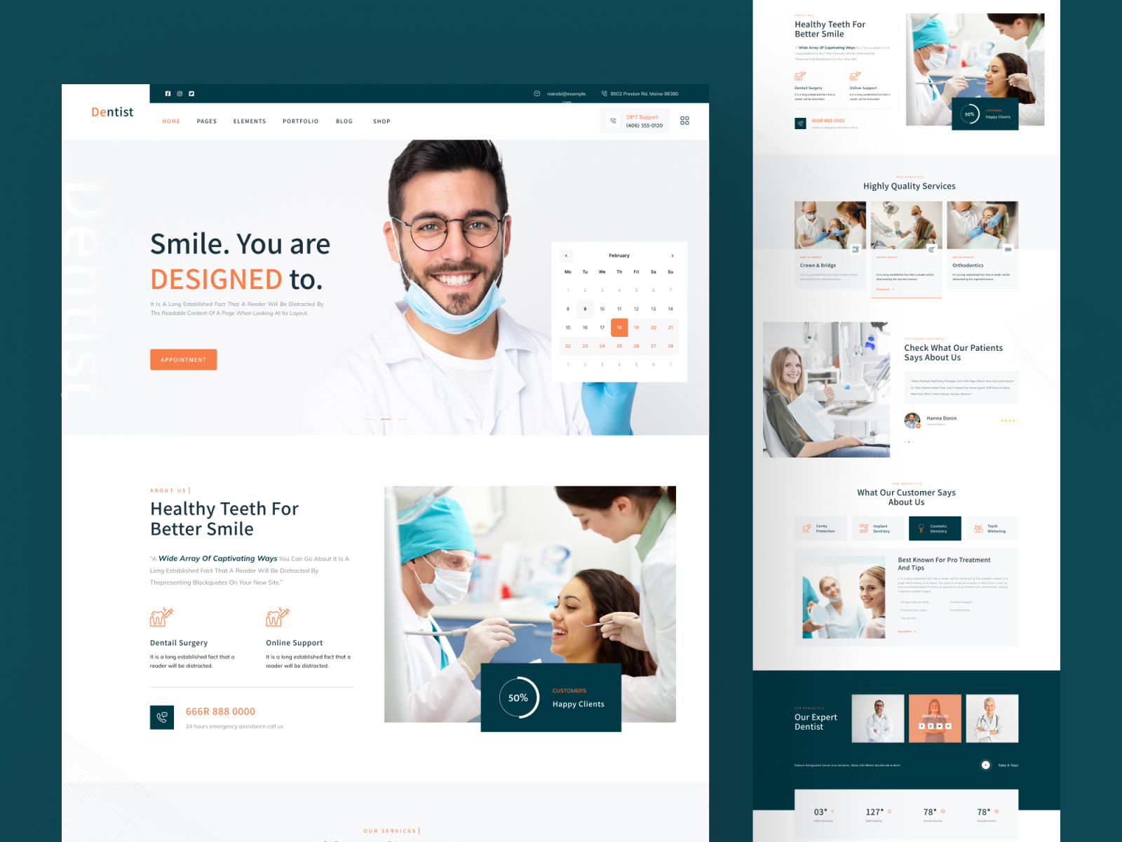 Dentist Web Design by Iqonic Design on Dribbble