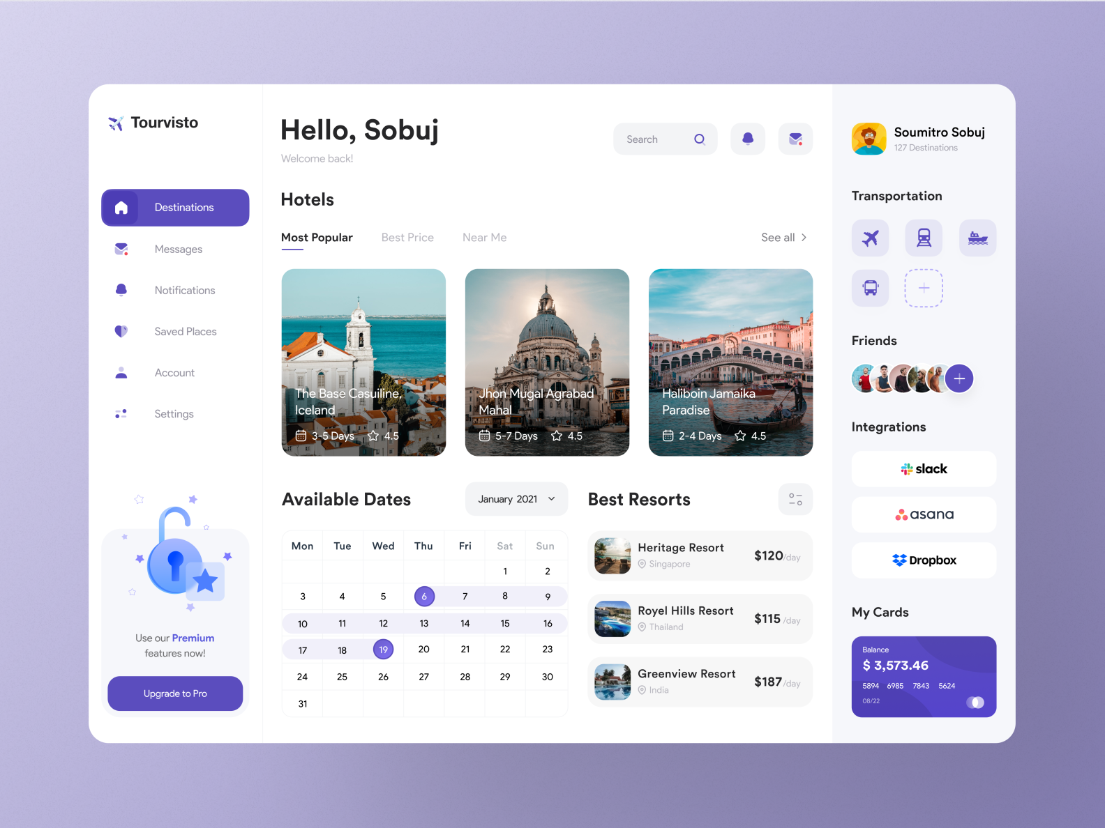 Tourvisto - Tour & Travel Dashboard Design ️🔥 by S. Datta 💯🔥 for Aero ...