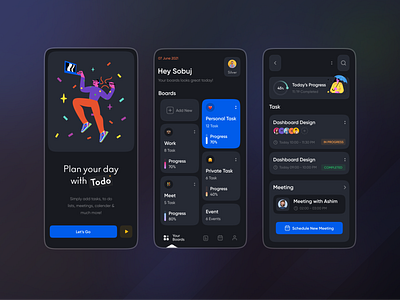 Task & Activity Management App (Dark) 🔥🔥 by S. Datta 💯🔥 on Dribbble