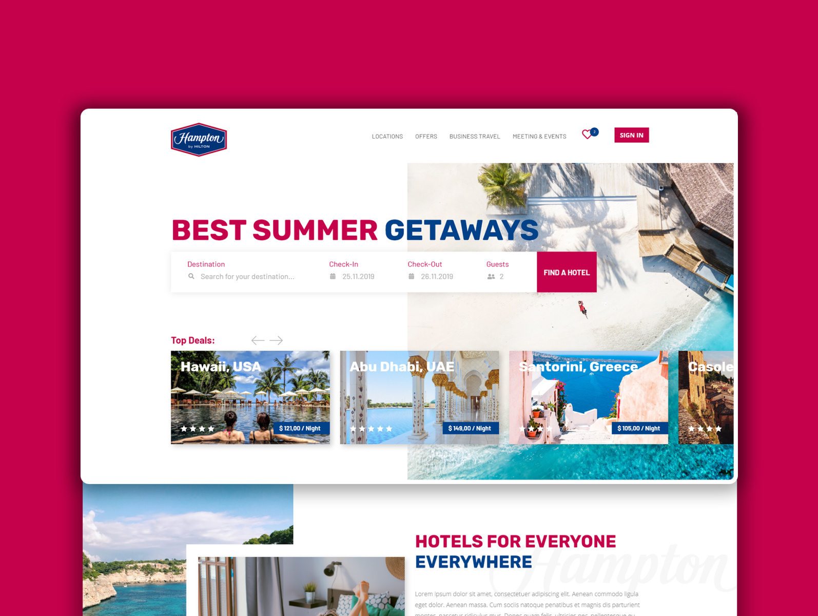 Hotel Website // Hampton by HILTON Redesign by Stefan Mittermeier on ...