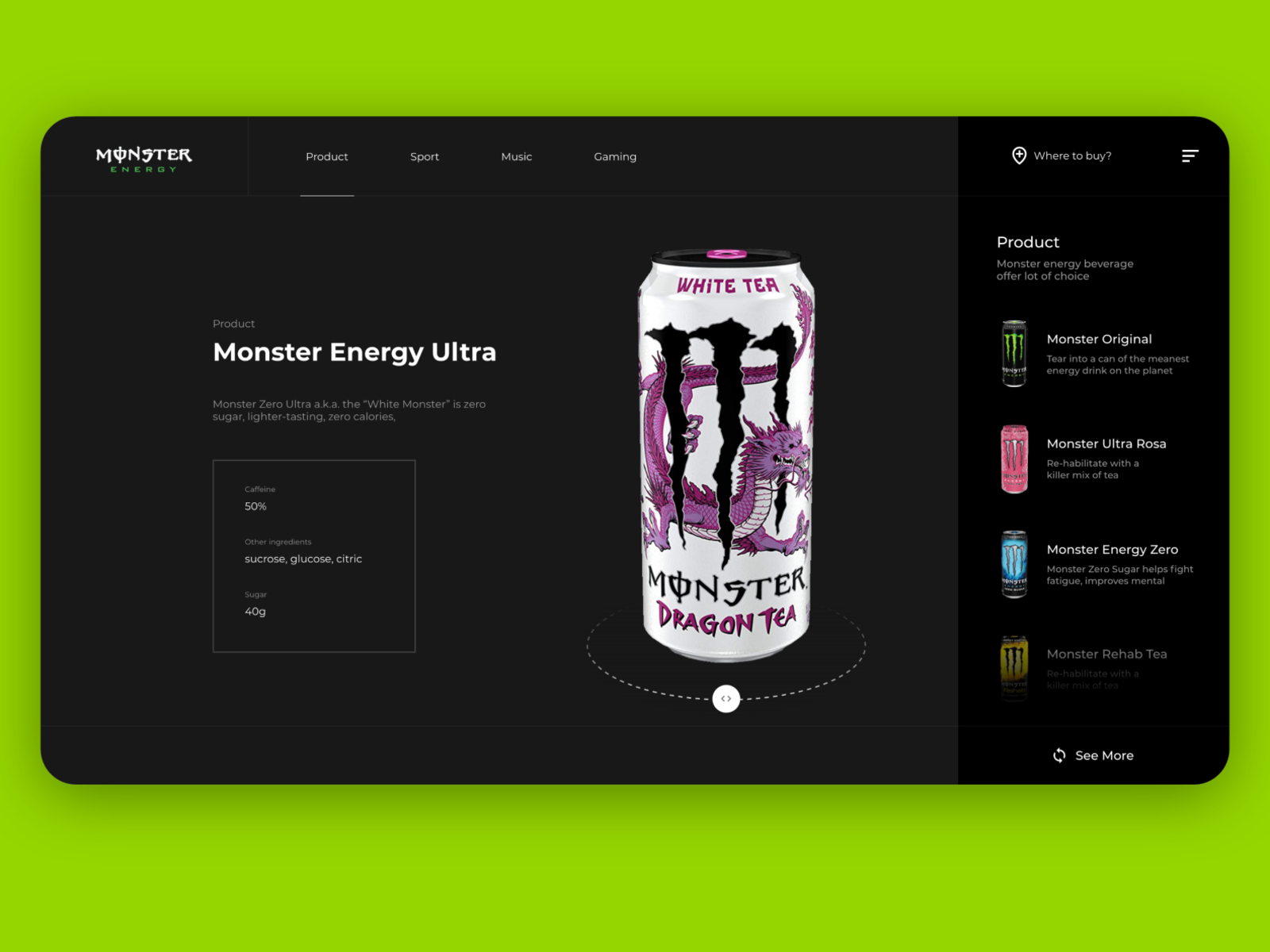 Monster Energy Drink Website by afiqbinabdulrahman on Dribbble