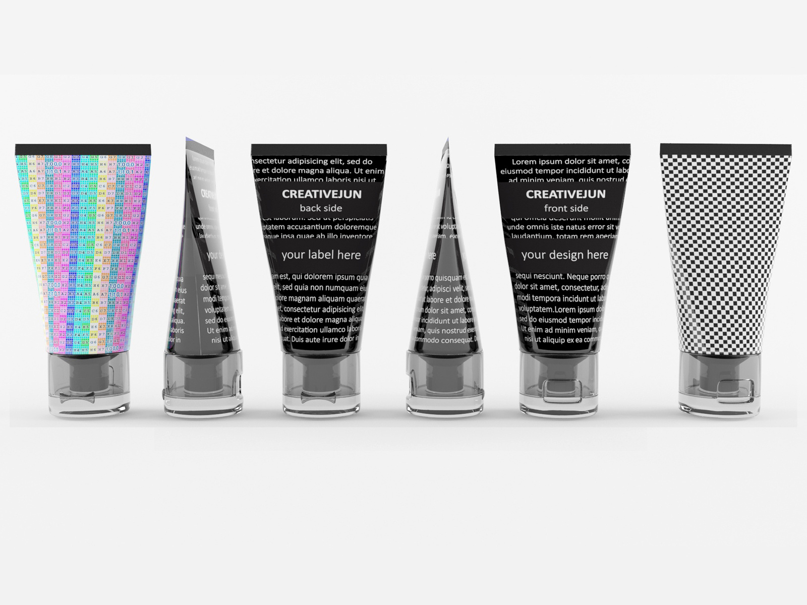 3D Black Cream Tubes with Cap Semi-Transparent by Syeda Junia on Dribbble