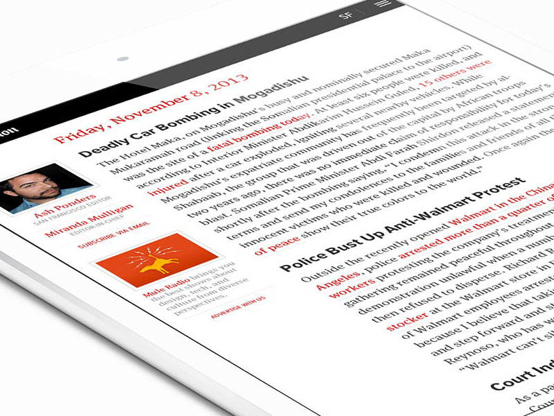 Evening Edition – iPad by Tom Carmony on Dribbble