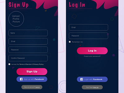 Sign Up/Login Form by Mohamed Tarek on Dribbble