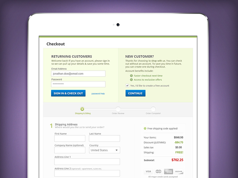 Checkout UI Concept by Aaron Beyfus on Dribbble