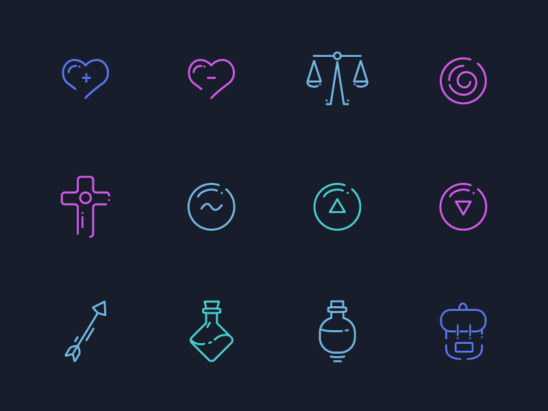 dungeons and dragons icons by Sarah Klara Wald on Dribbble