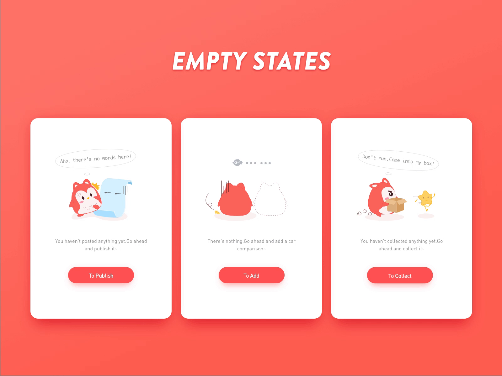 Empty States Animations by GXing for Dreamotion on Dribbble