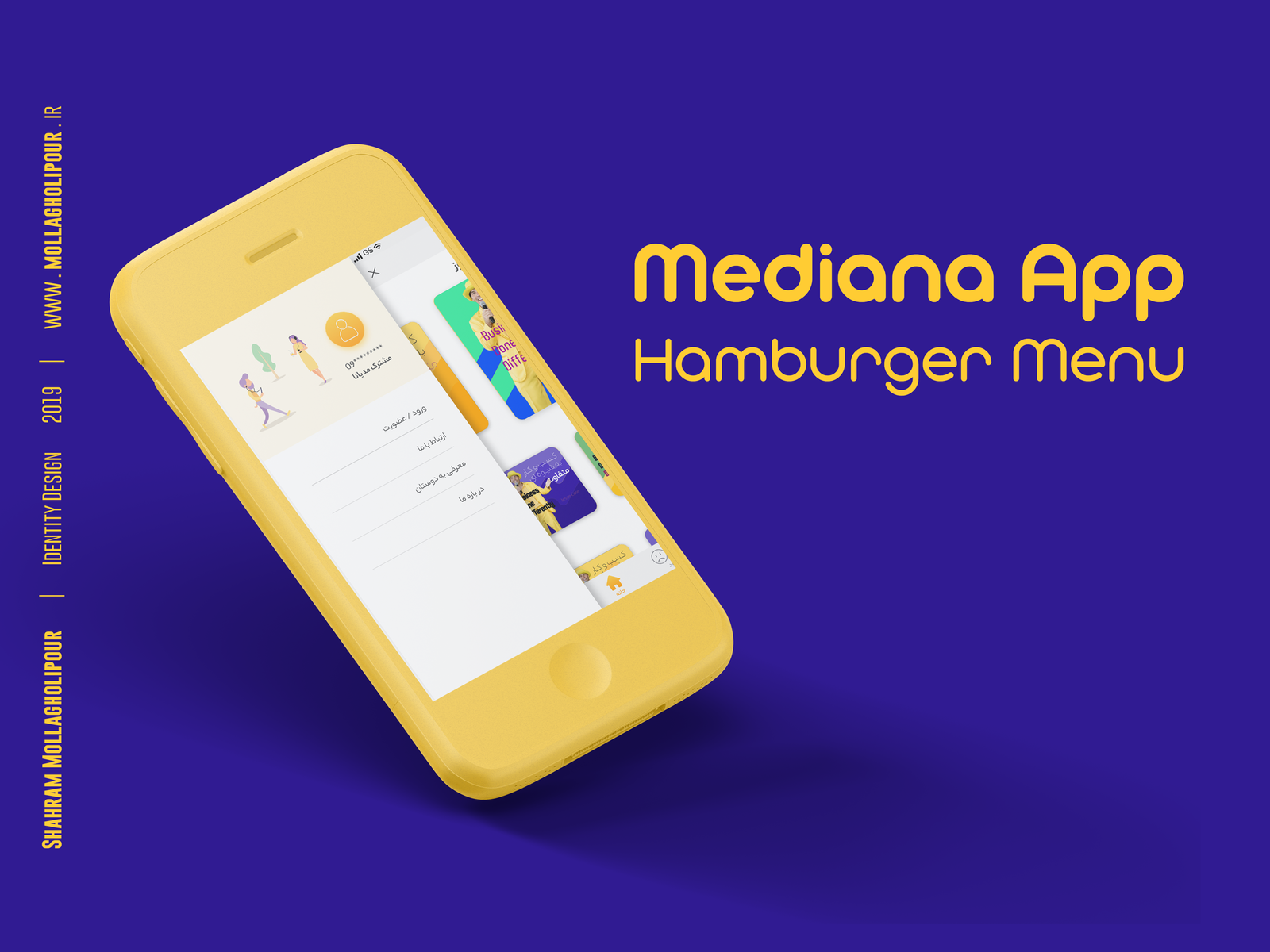 Ux Ui Presentation Up Hamburger Menu Mediana App by Shahram ...