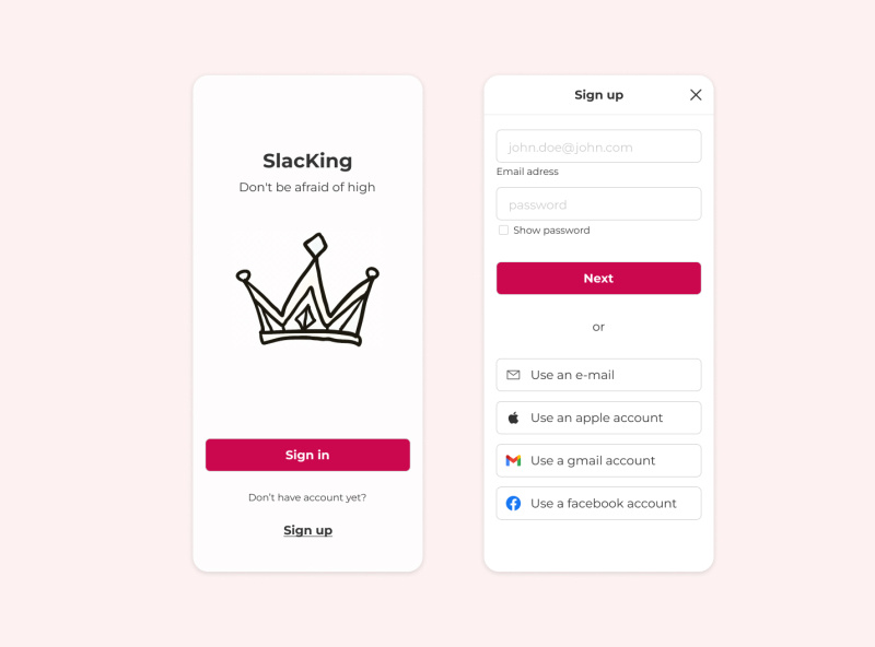 Sign in screen by Andrzej Stein on Dribbble