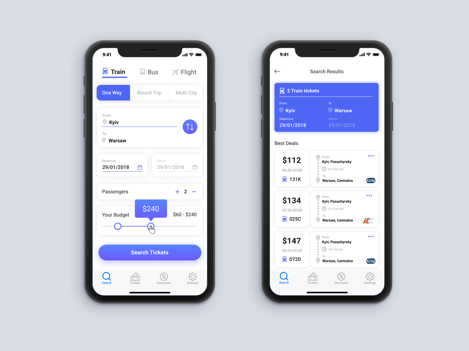 Purchase ticket app by Kyrylo Yevdokymov on Dribbble