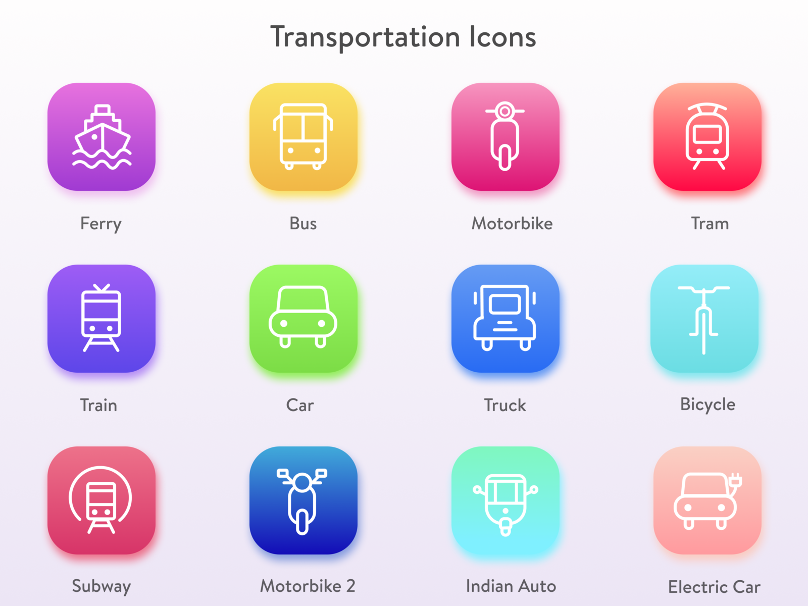 Transportation Icons by Yash Natani on Dribbble