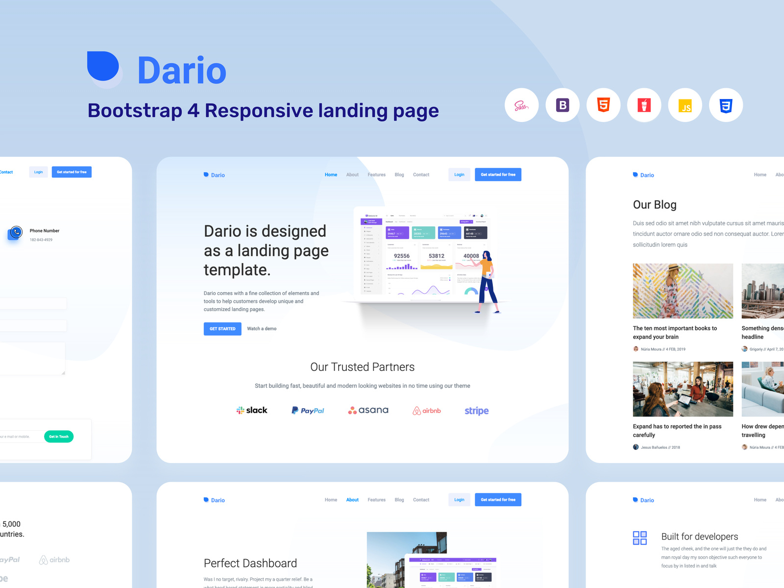 Dario Landing Page by BootstrapDash on Dribbble