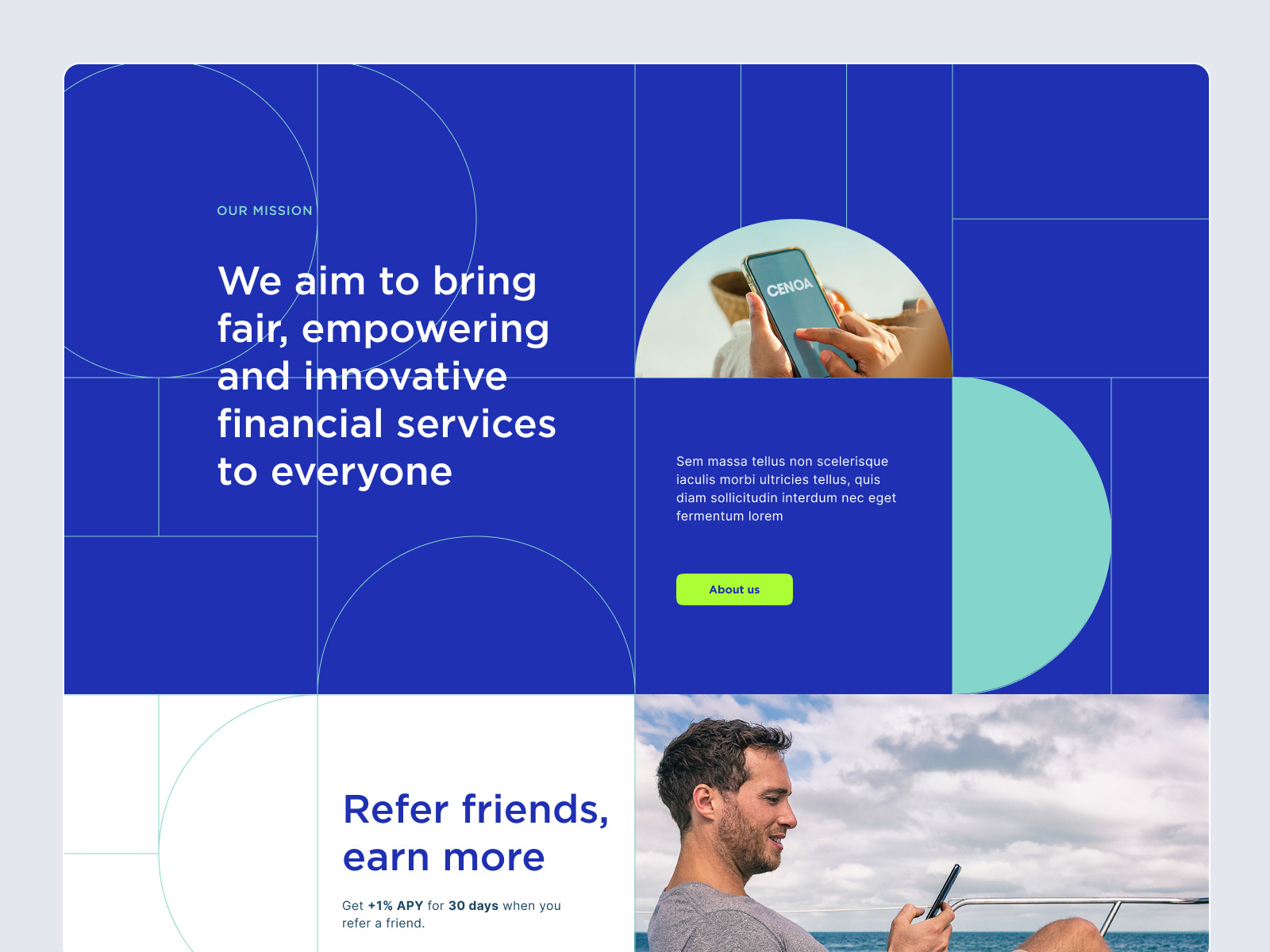 our mission section by ilker Kurtuldu on Dribbble