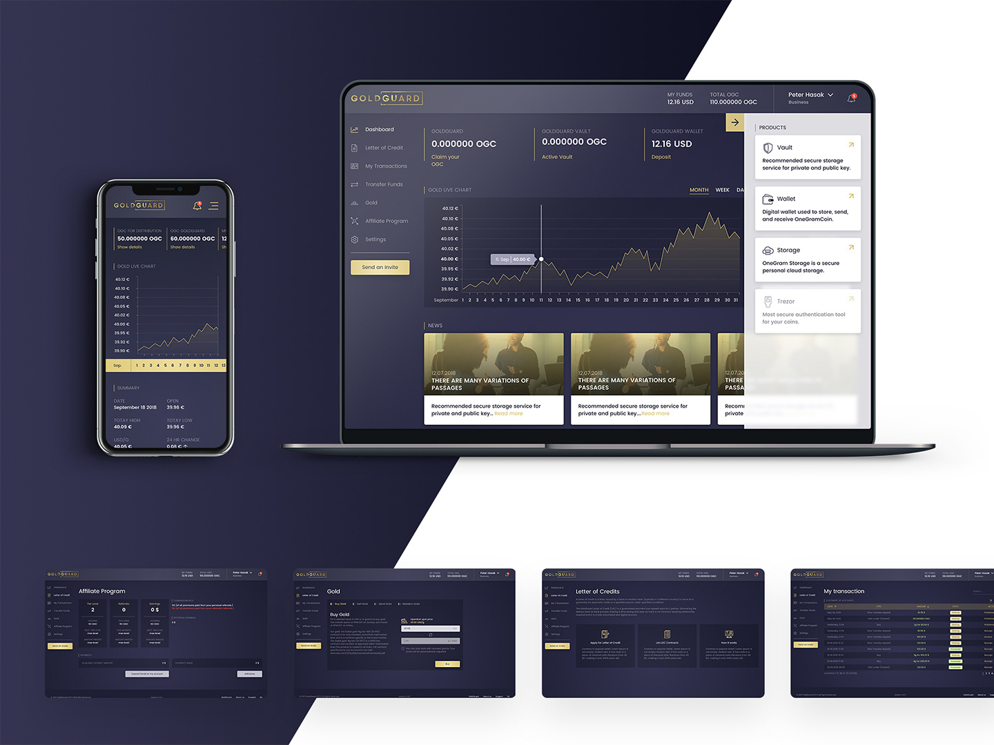 GoldGuard web app by stefan atanasov for 01People on Dribbble