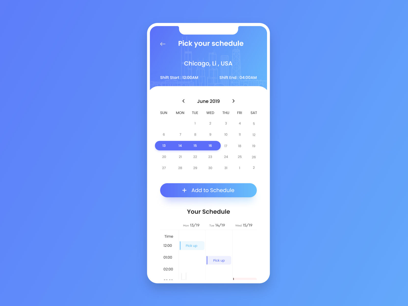 Pick your schedule by Bhargav Sutariya on Dribbble
