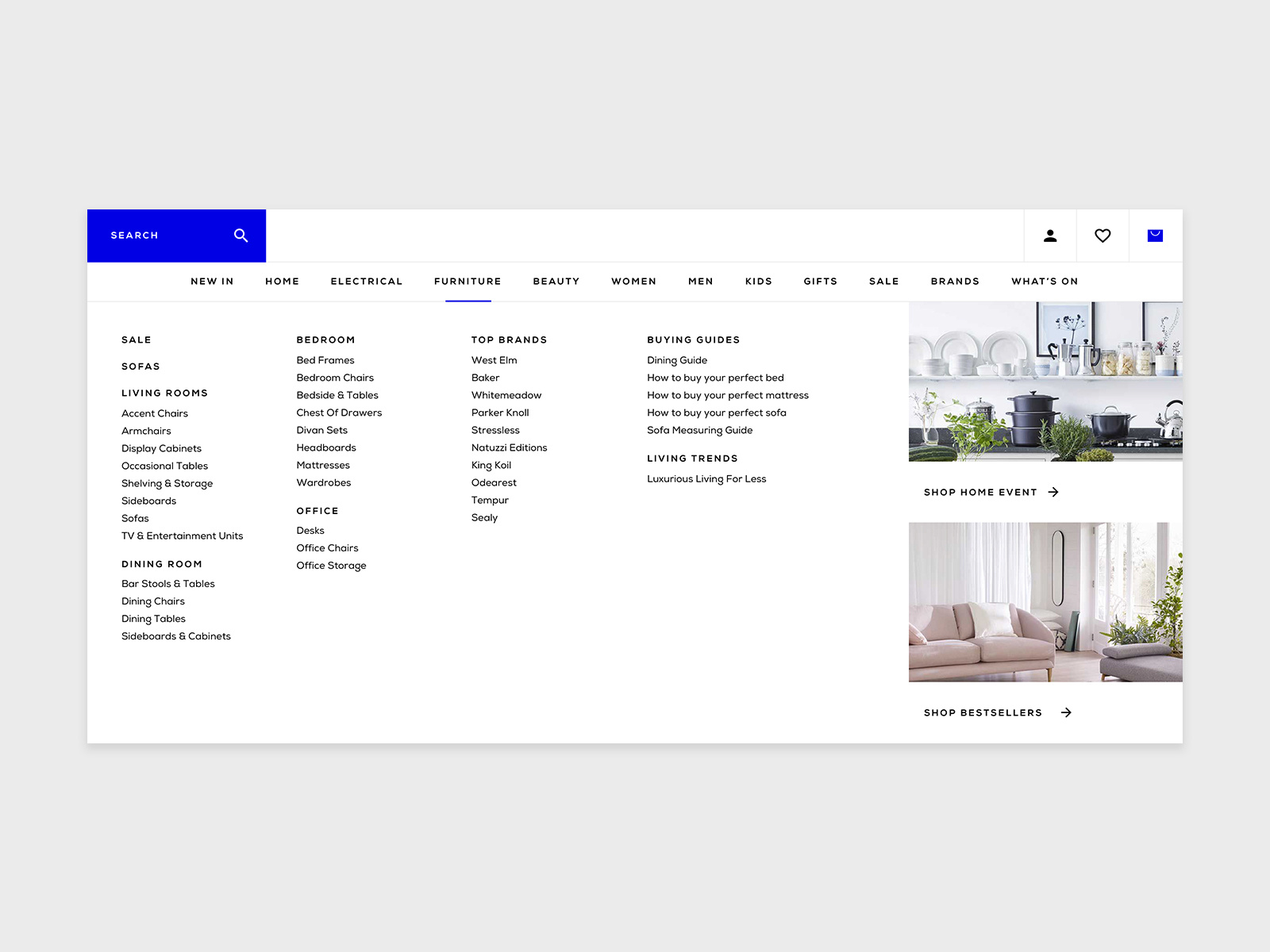 Mega Menu UI by Greg Ball on Dribbble