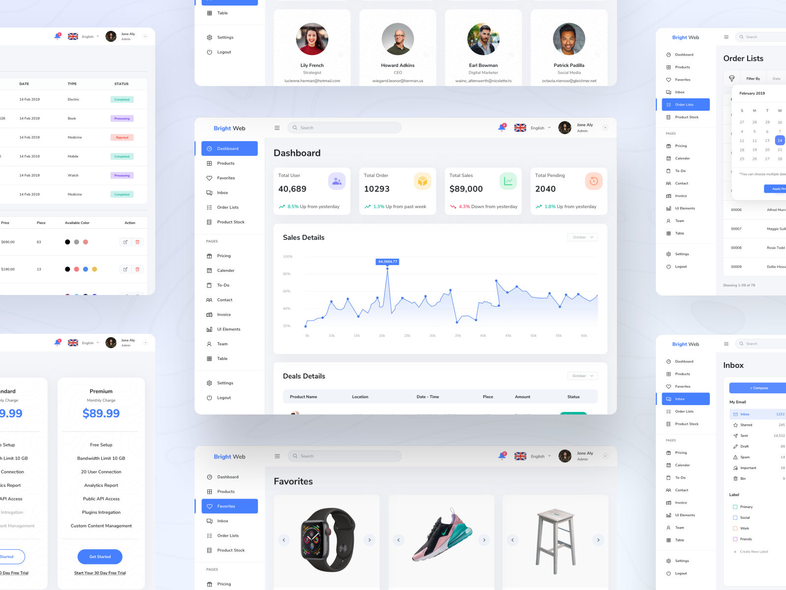 Bright Web Dashboard UI Kit by Majedul Islam Khan for Brightscout on ...