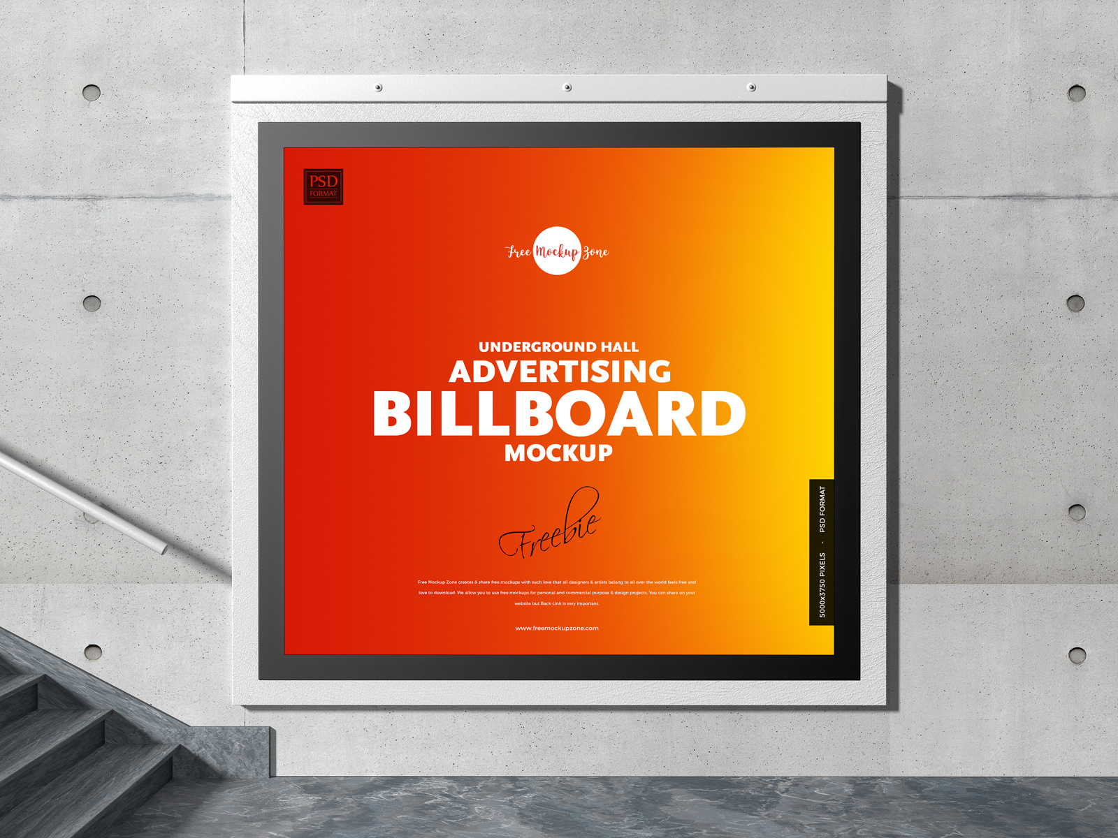 Free Underground Hall Billboard Mockup by Free Mockup Zone on Dribbble