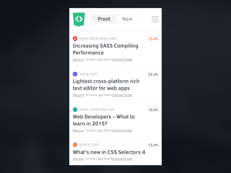 Front-end Front Mobile by Sergiu Firez on Dribbble