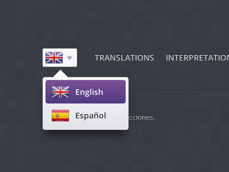 Select language by Diego Ghersi on Dribbble