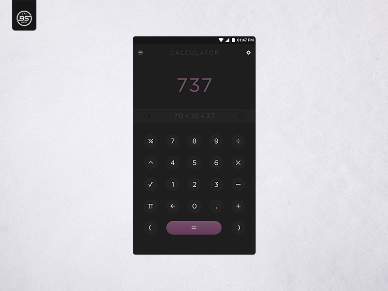 Daily UI Challenge 004 - Calculator by BS Graphics on Dribbble