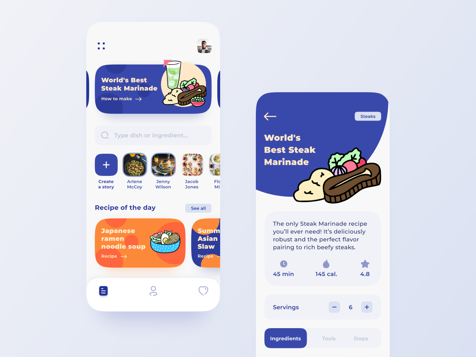Recipe Mobile App by Mykola Melnyk for Uptech on Dribbble