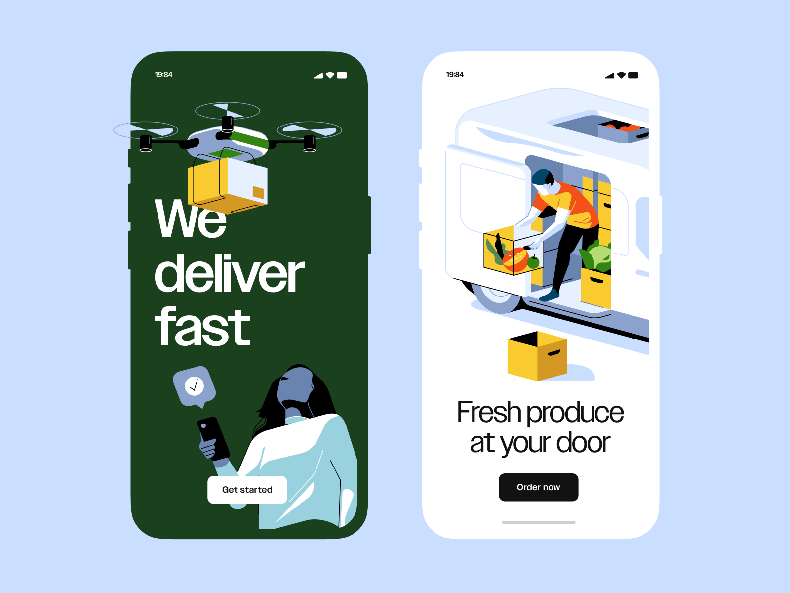 Delivery Service - Illustration set by Dmitrii Kharchenko for FormFrom ...