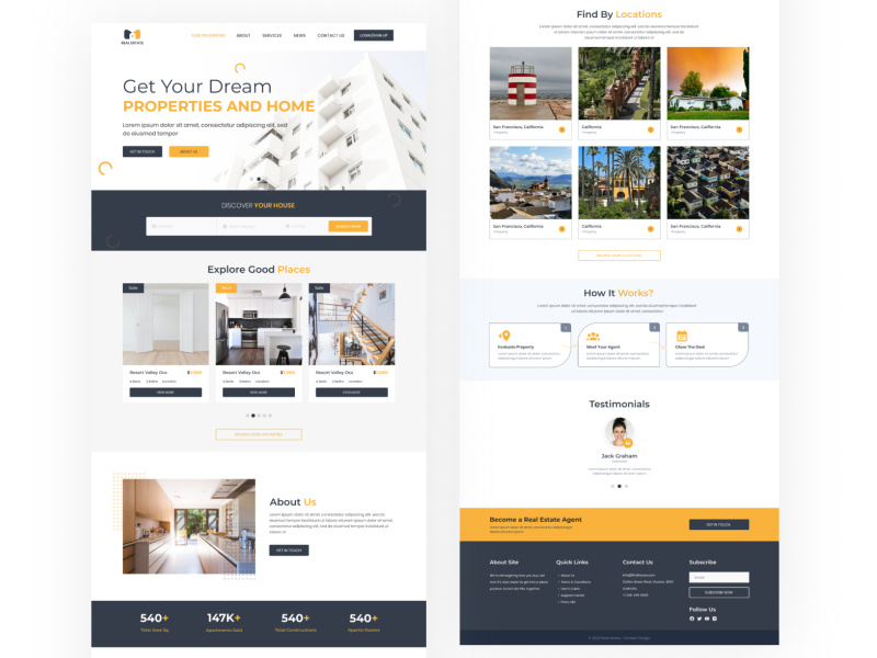 Real Estate Business Web Home Page Design by Hemant Kumar Lodhi on Dribbble
