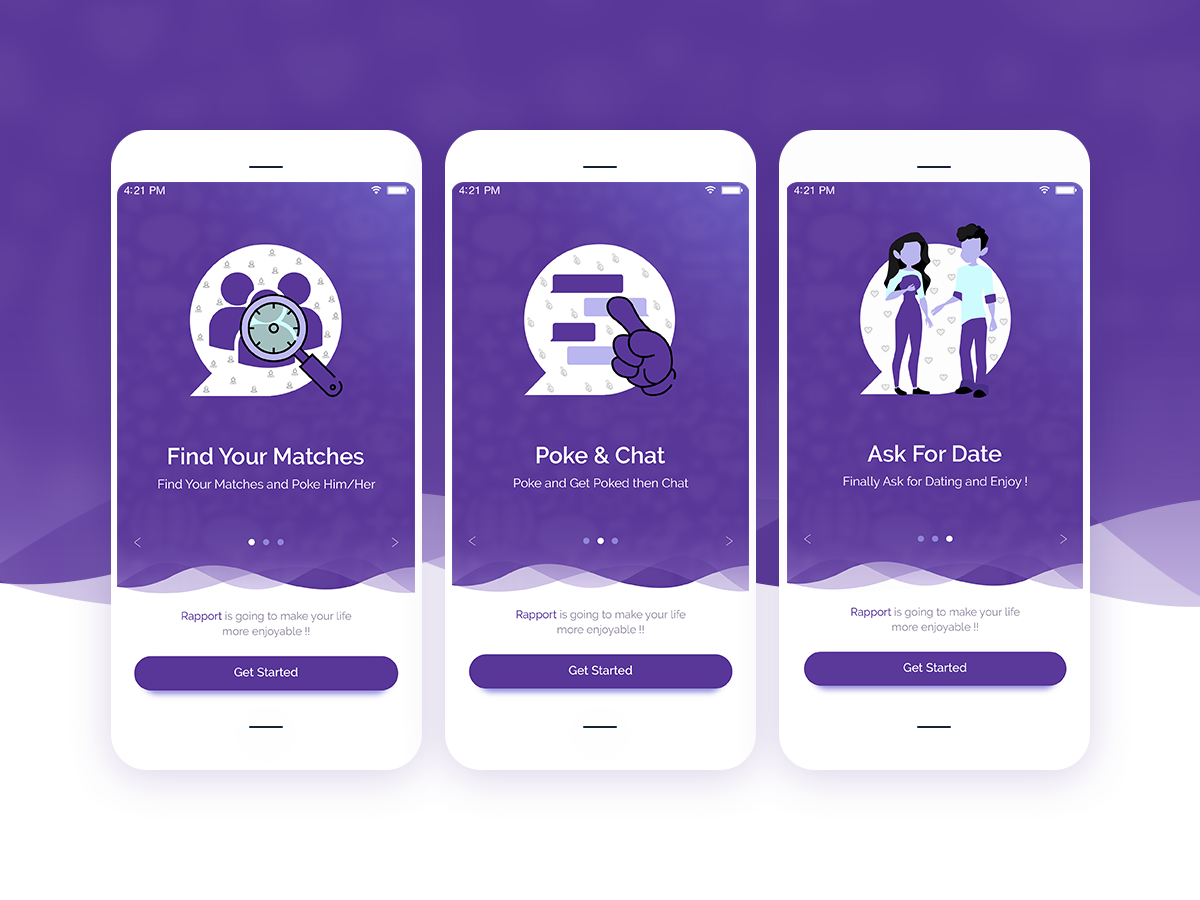 Onboarding for a dating app by Shamjith KS on Dribbble