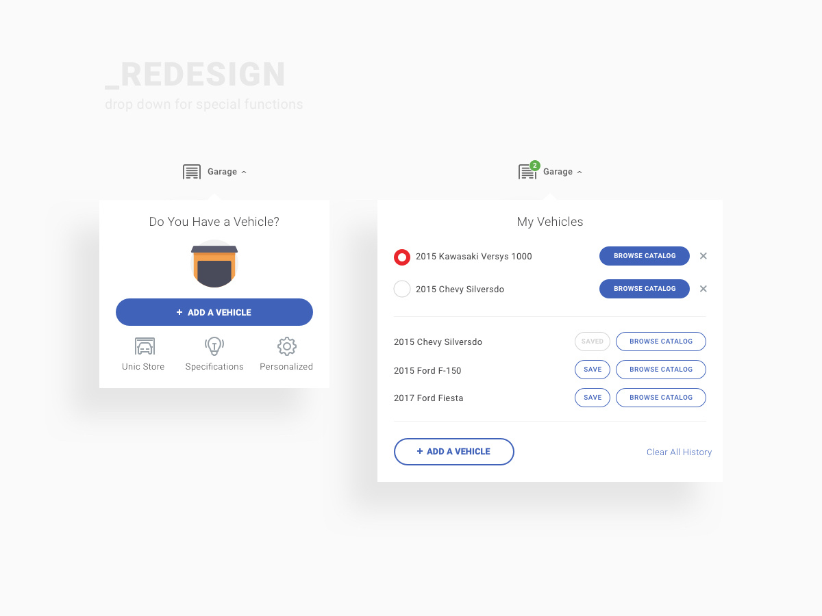 Garage drop down by Anna Danyliuk on Dribbble