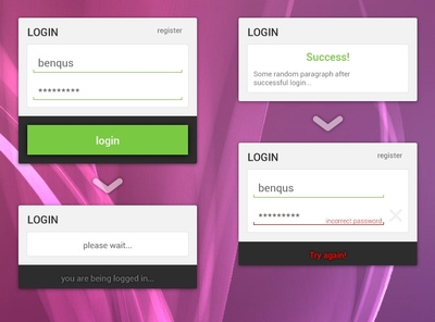 Login Boxes interaction by Bence Kormos on Dribbble