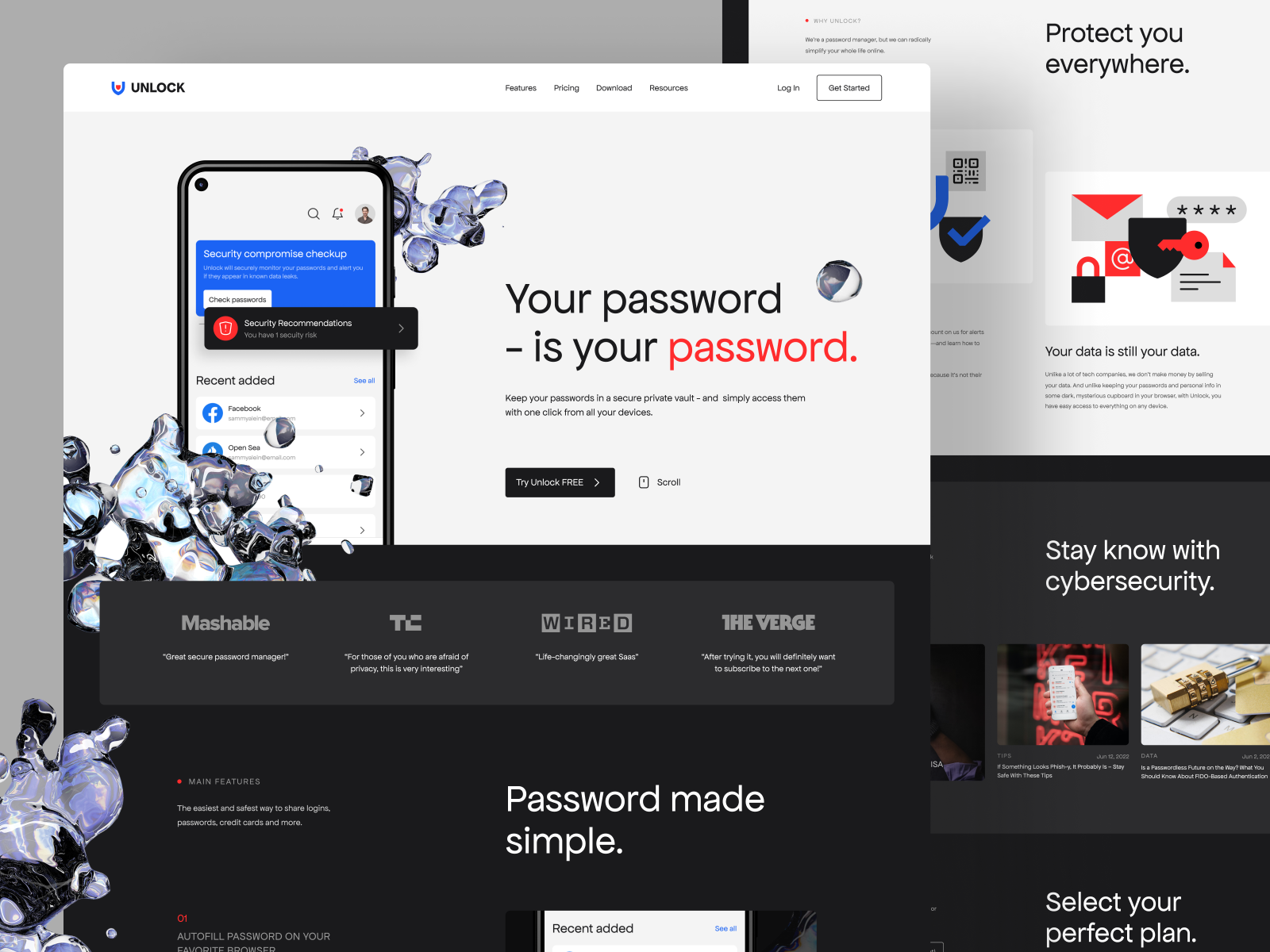 Unlock - Password Manager Landing Page by ilham yoga for Omnicreativora ...