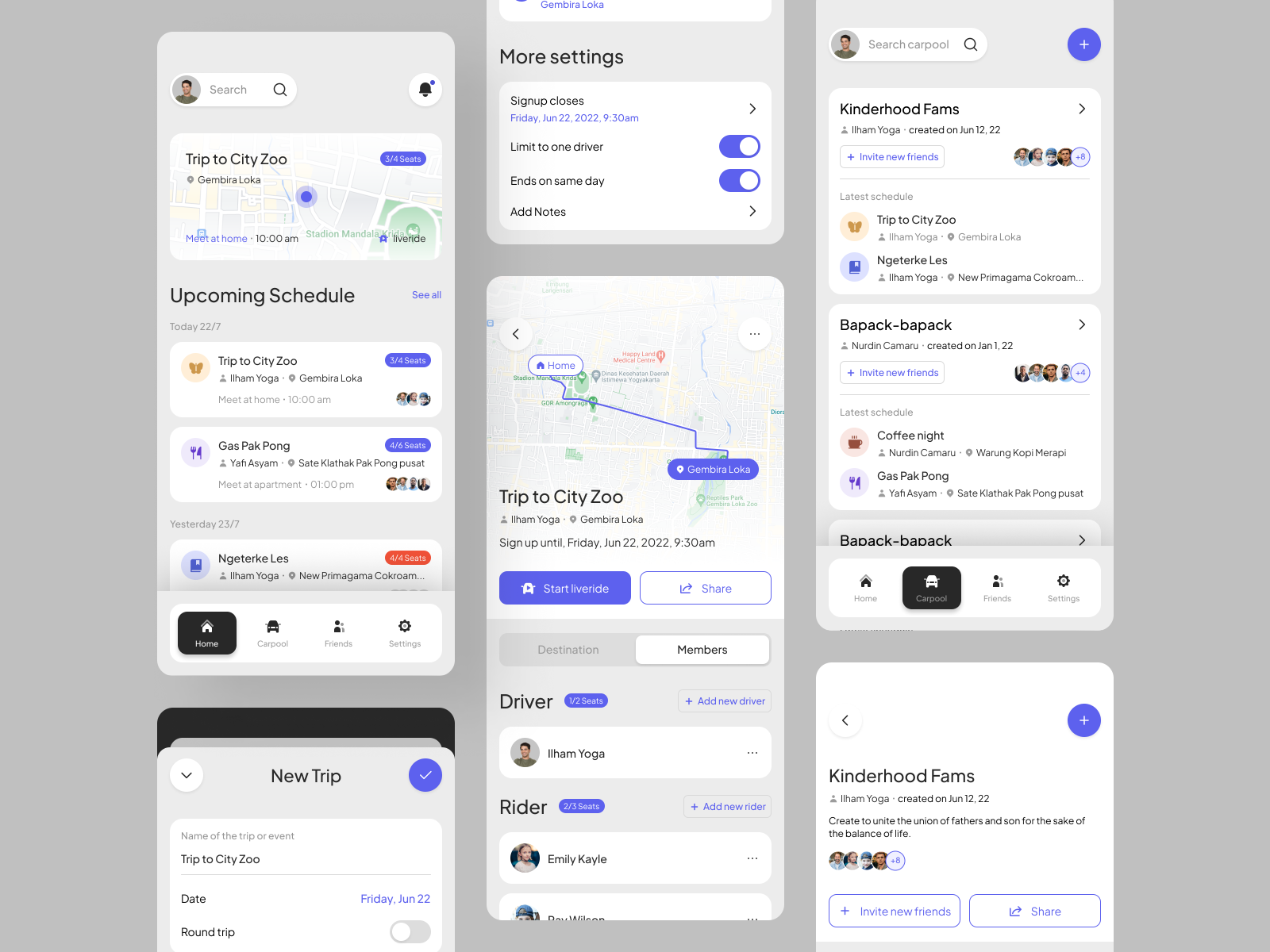 Private carpool sharing app concept by ilham yoga for Omnicreativora on ...