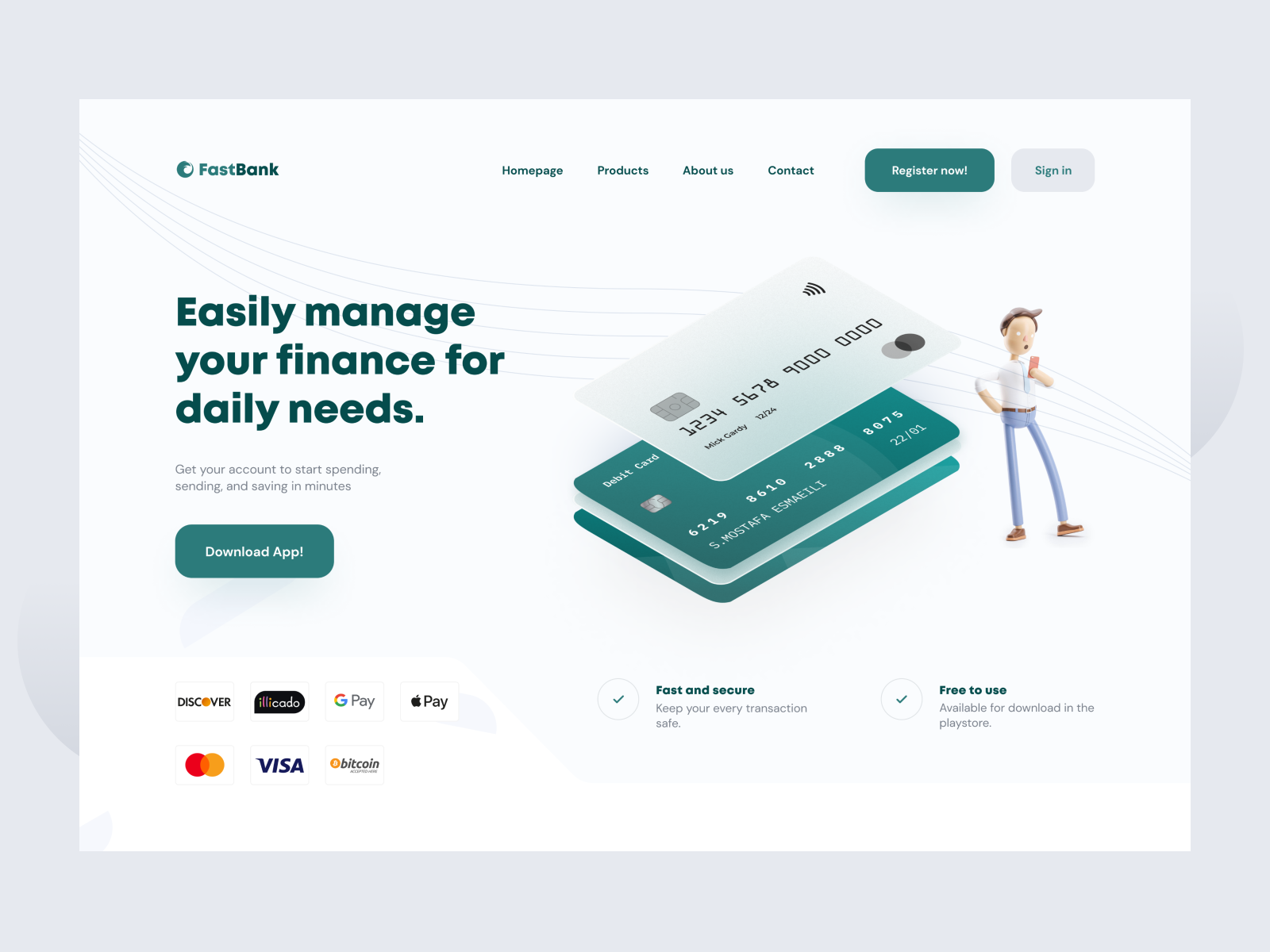 FastBank - Banking Landing Page by Ryo alif for Esteen on Dribbble