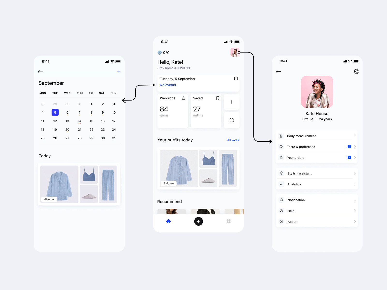 Smart stylist | Home screen, calendar, profile by Alice Samokhina on ...