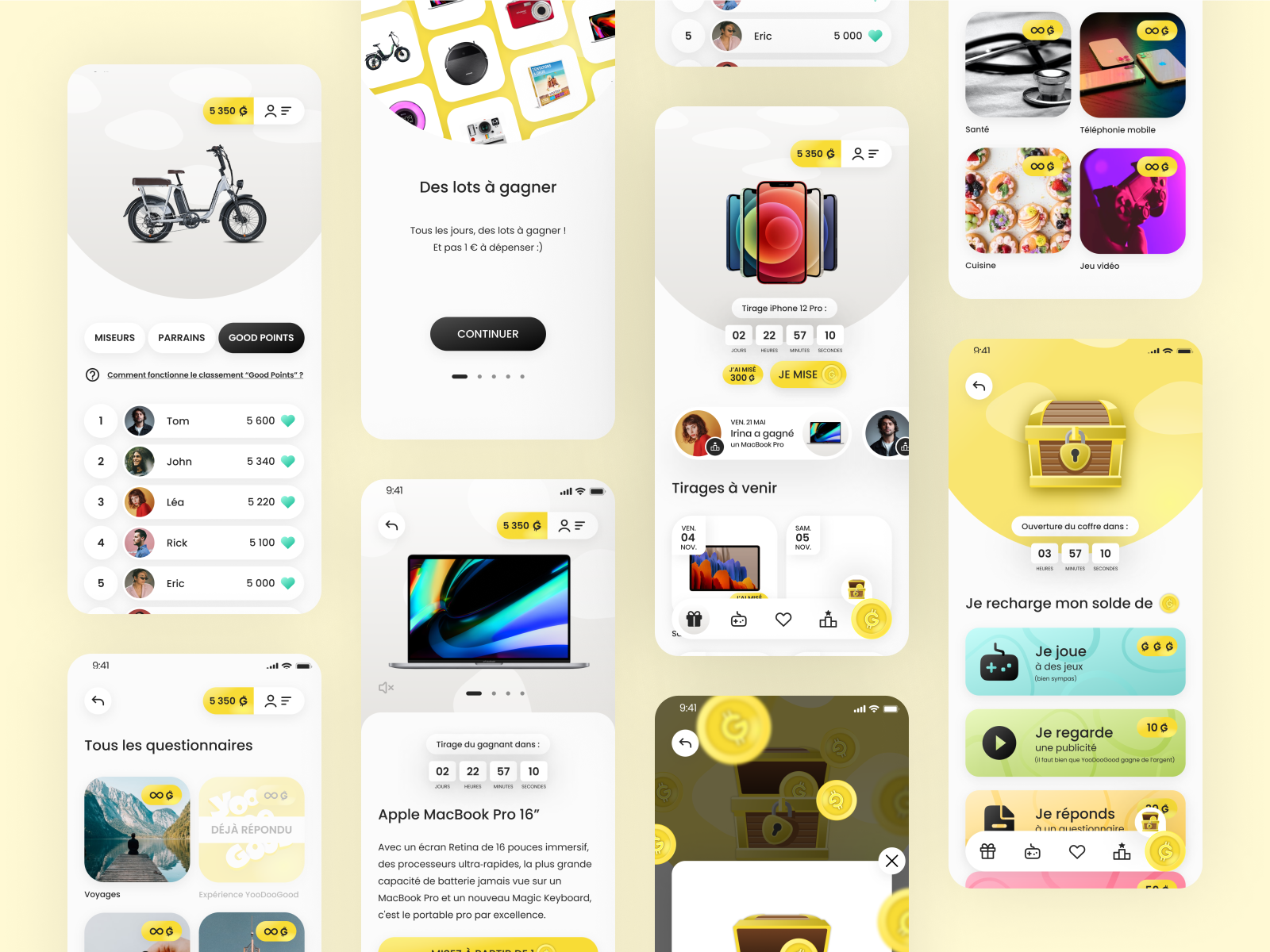 Lottery game app - UX/UI by Jérémy Lorent on Dribbble