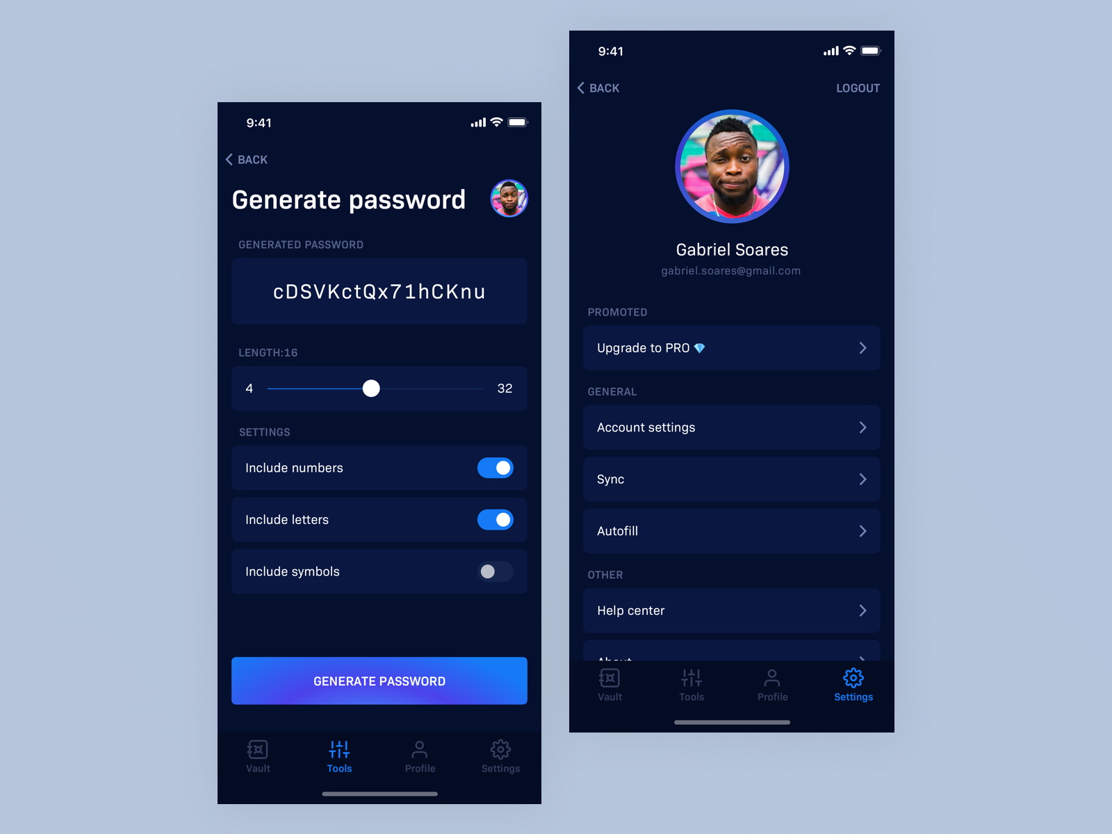 Password Manager App Generate Password And Settings By Eryk Piecuch On