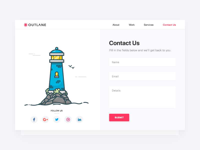 Contact Us by OUTLΛNE on Dribbble