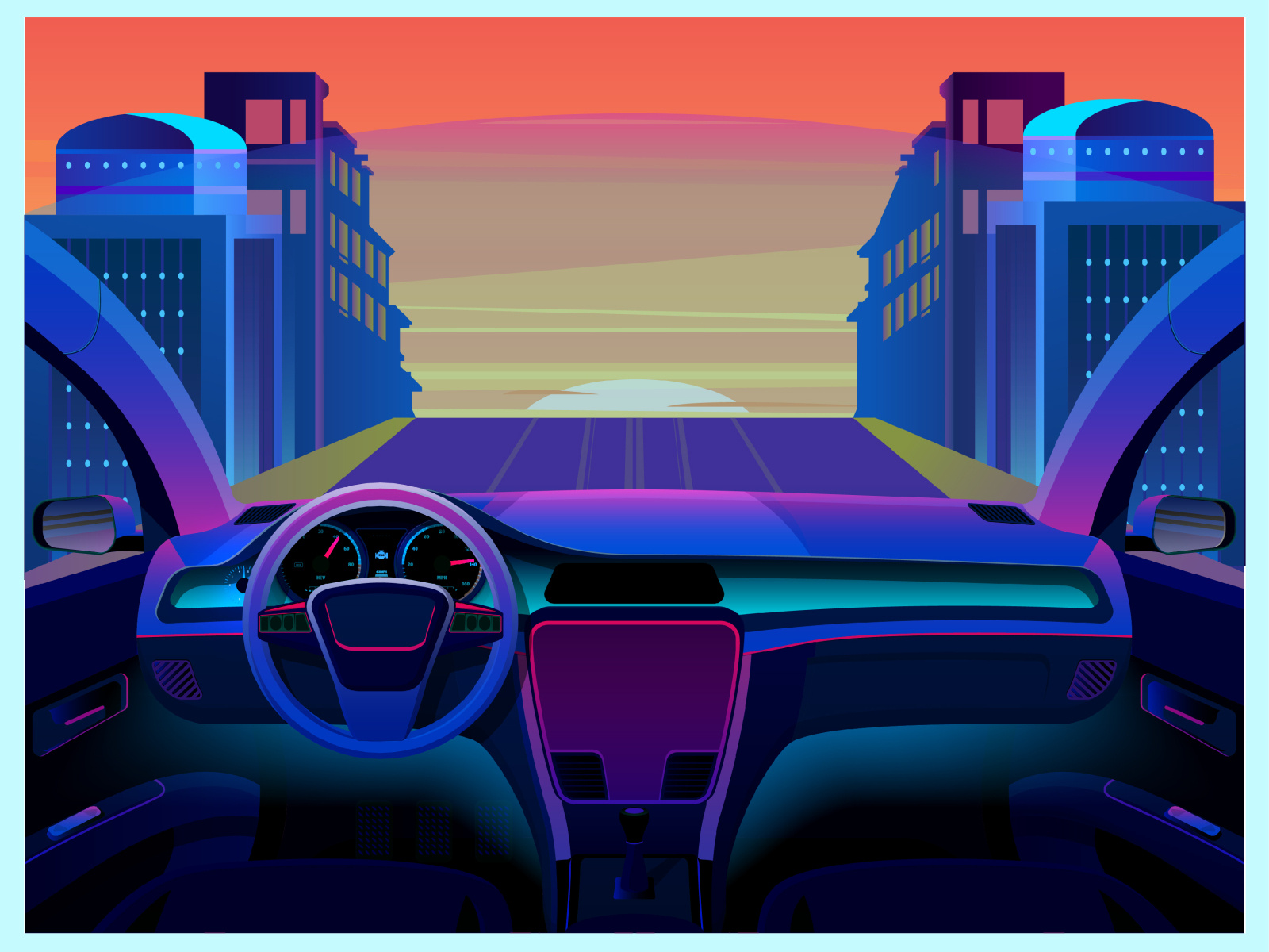 Front View From Inside Of A Car