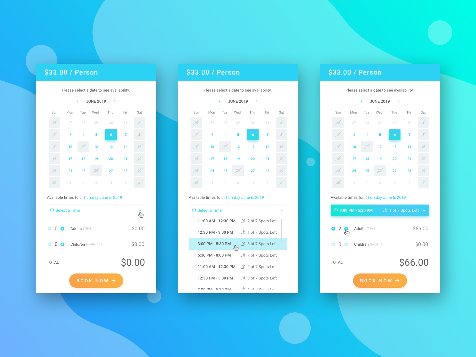 Calendar Booking Widget by Ebs on Dribbble