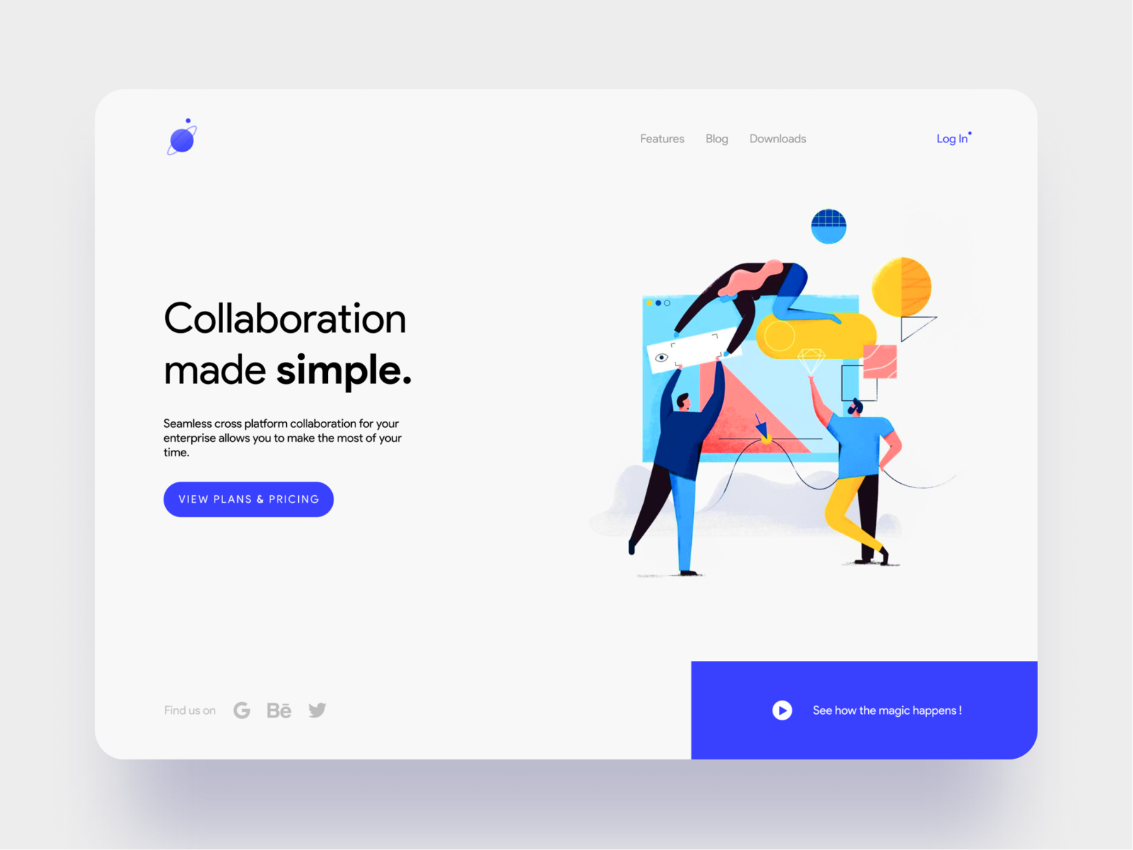 Collaboration Platform Landing Page by Harshith Kompally on Dribbble