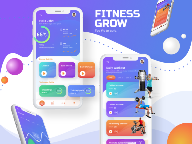 Fitness Grow mobile app design by Shailesh Nakrani on Dribbble Fitness Grow mobile app design by Shailesh Nakrani on Dribbble