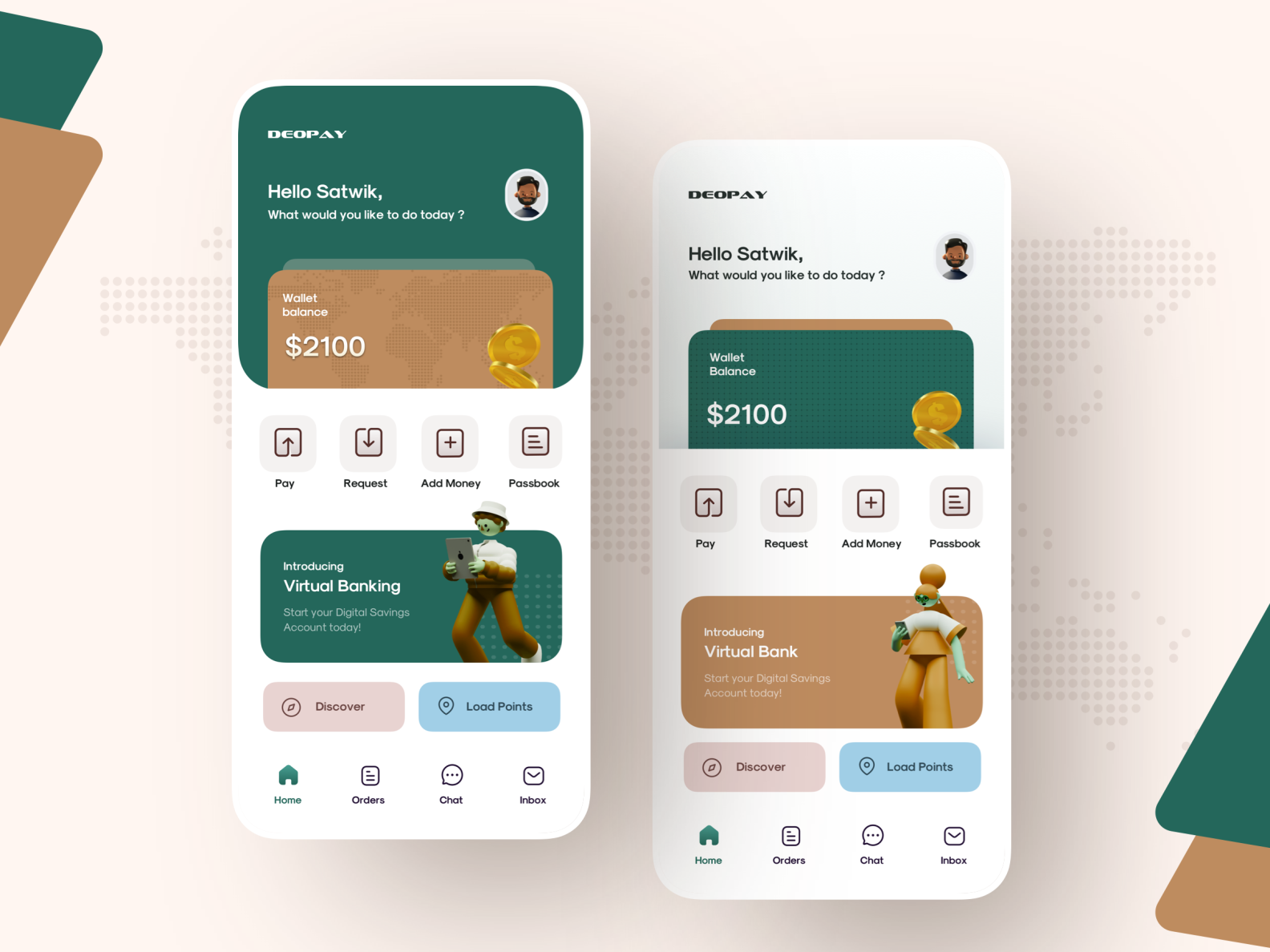 Mobile Wallet Home Page Exploration by Satwik Pachineela on Dribbble