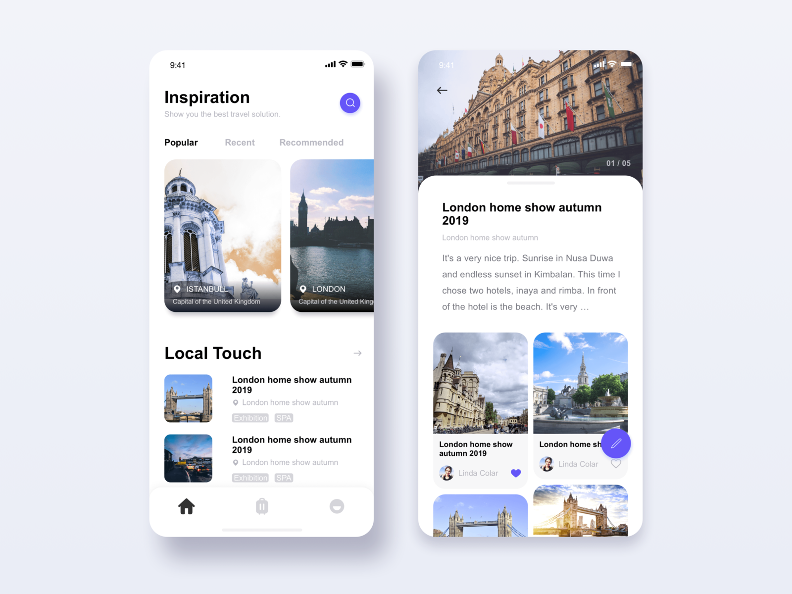 Travel APP Design - 01 by Rosy on Dribbble